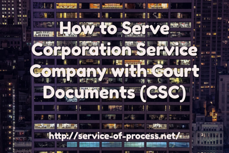 How to Serve Corporation Service Company Maryland with Court Documents ...